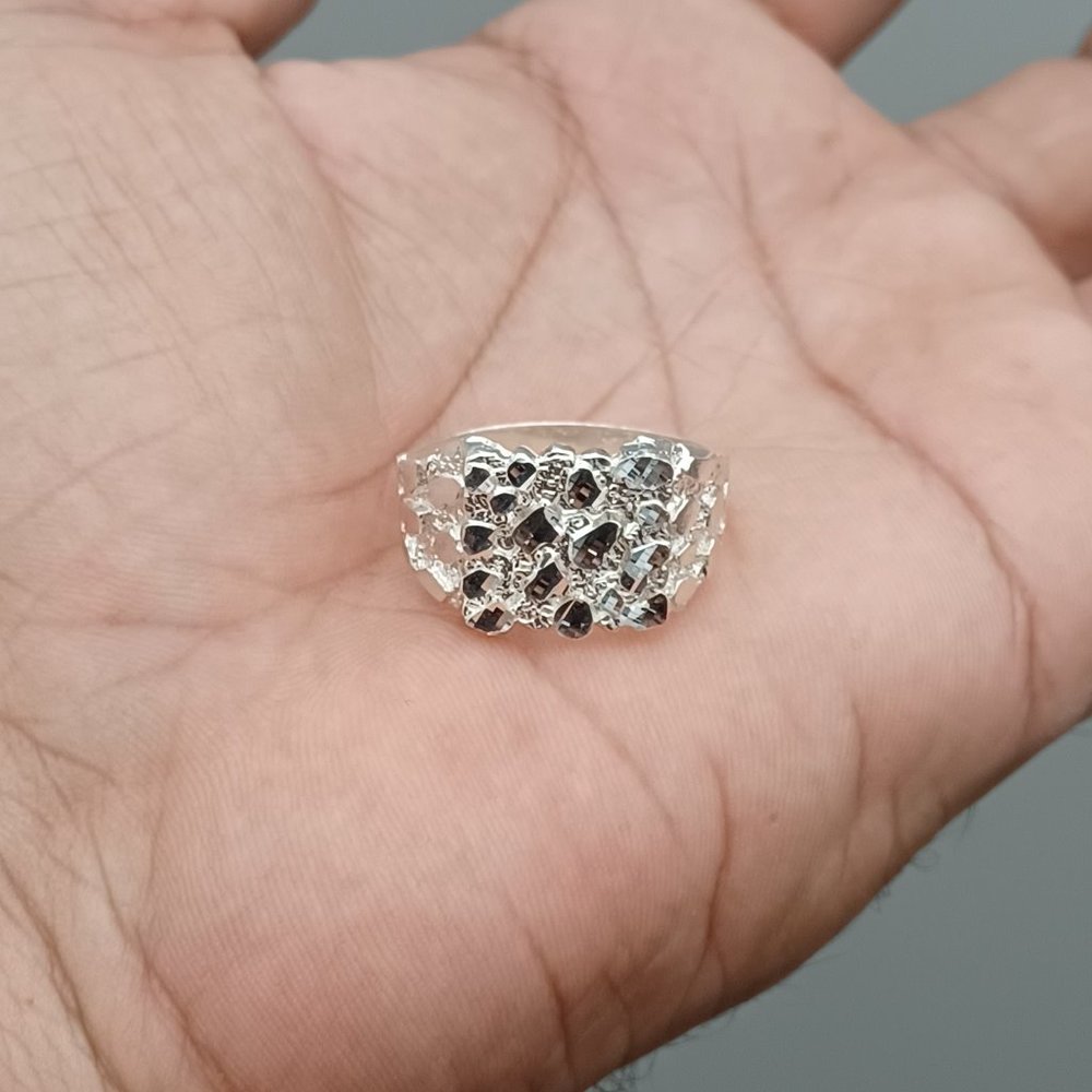 925 Sterling Silver Nuggets Ring Size - Gem